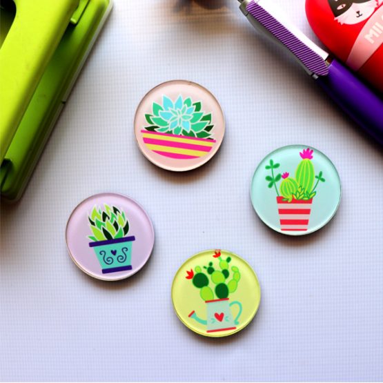 Cactus Magnet – Set of 4 – Indian Quirk Made for You
